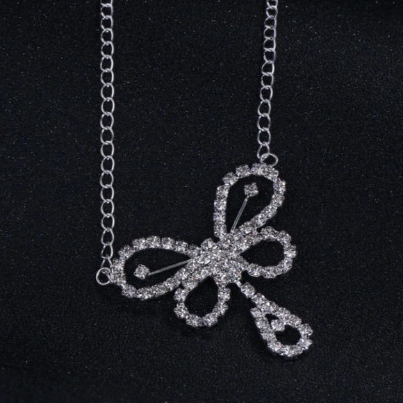 Jewelry | Silvertone Rhinestone Butterfly Belly Chain | Poshmark